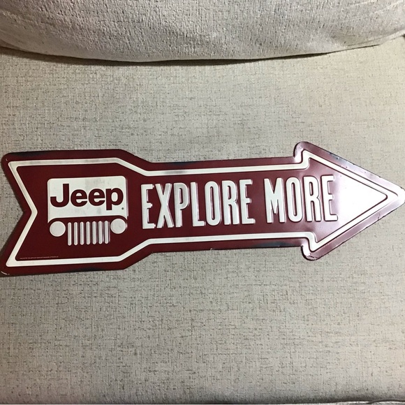 Jeep | Wall Decor | Jeep Explore More Arrow Sign Maroon And White ...
